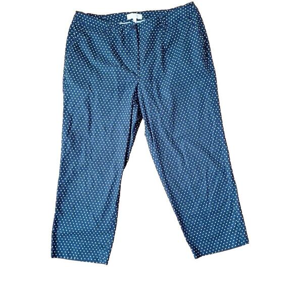 Talbots | Pants & Jumpsuits | Talbots Navy Blue Polka Dot Cropped ...